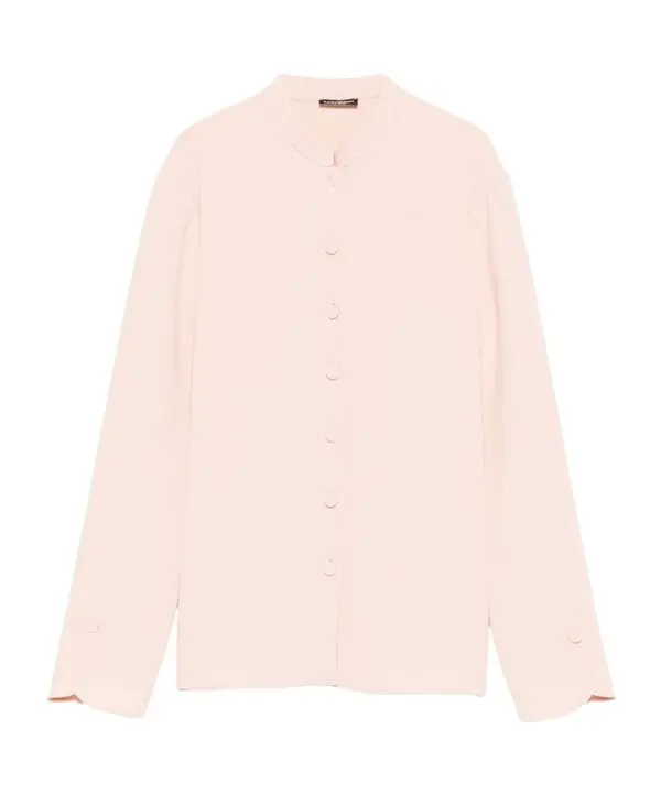 Emporio Armani Band Collar Buttoned Shirt - Powder