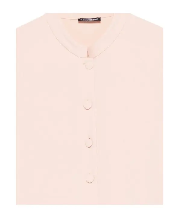 Emporio Armani Band Collar Buttoned Shirt - Powder