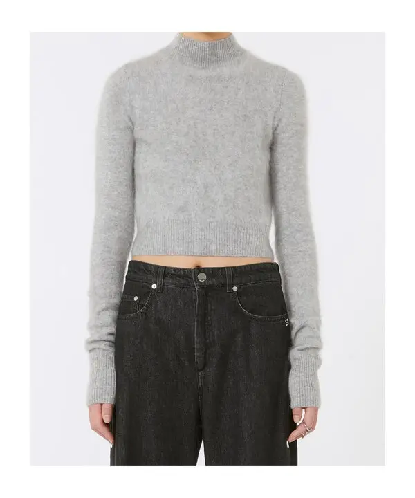 Sportmax Pure Cashmere High Neck Sweater - Medium Gray