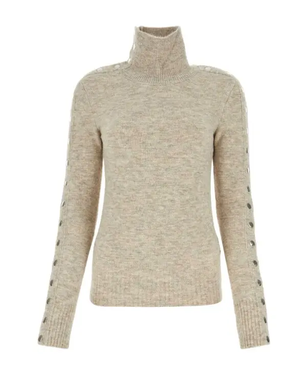 Isabel Marant Étoile Roll Neck Knitted Jumper With Button Detail - Nude