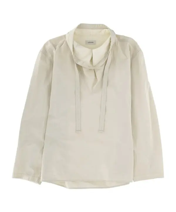 LEMAIRE Long Sleeve Drawstring Blouse - White