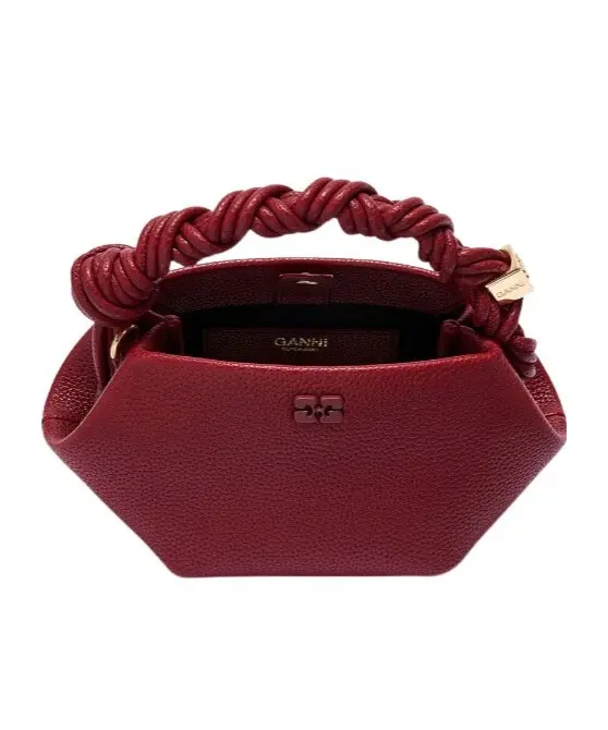 GANNI Grained Mini Bag - Red