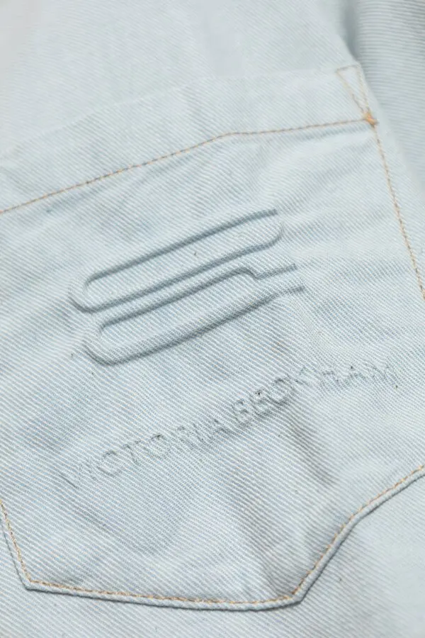 Victoria Beckham Logo-embossed Shirt - Light Blue