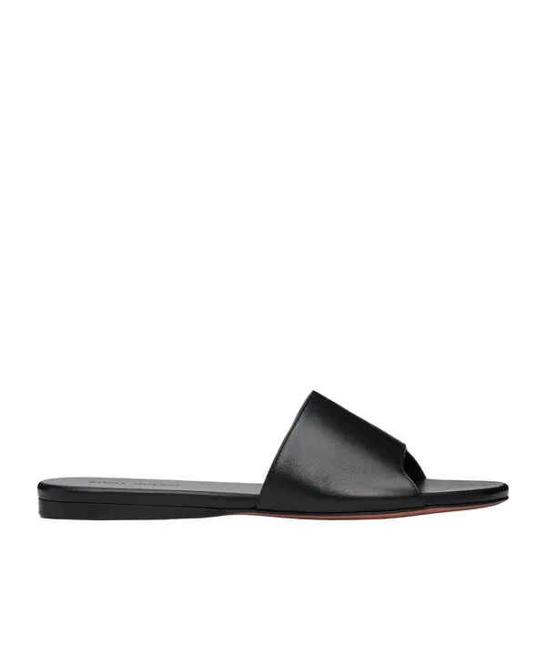 Amina Muaddi Bianca Slippers - Black