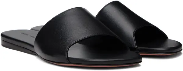 Amina Muaddi Bianca Slippers - Black