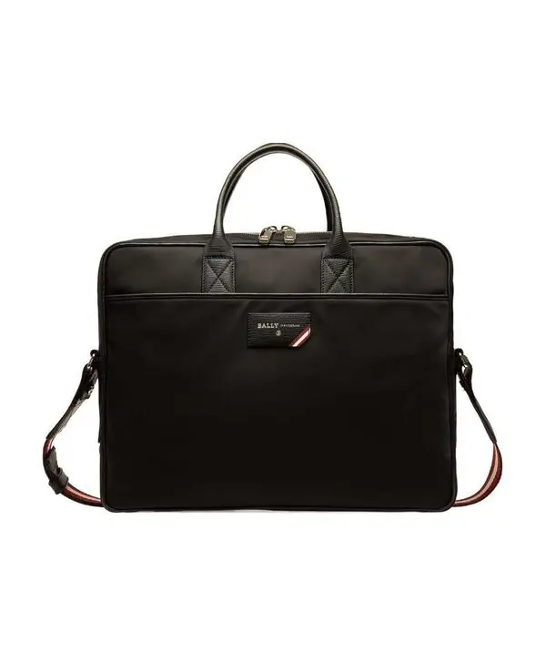 Bally Faldy Logo Patch Briefcase Bag - Black