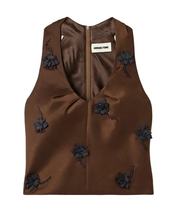 SHUSHU/TONG V-neck Embellished Vest