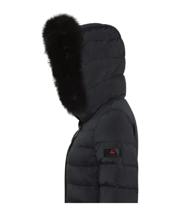 Peuterey Long Down Jacket With Hood And Fur Trim