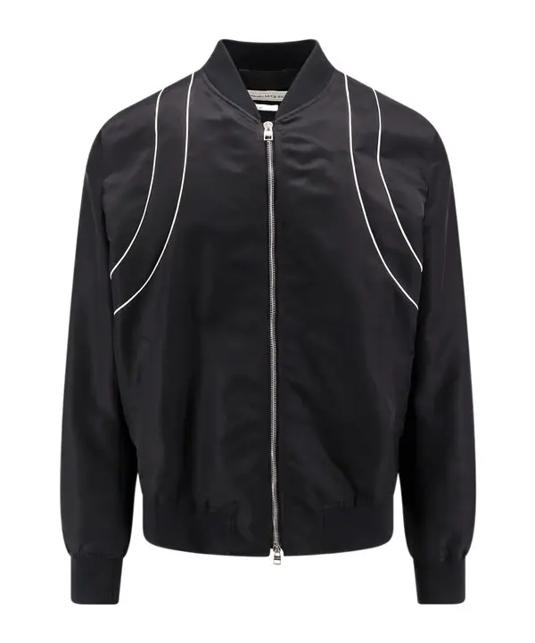 Alexander McQueen Trimmed Zip-up Bomber Jacket