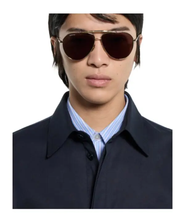 Gucci Pilot Sunglasses - Golden