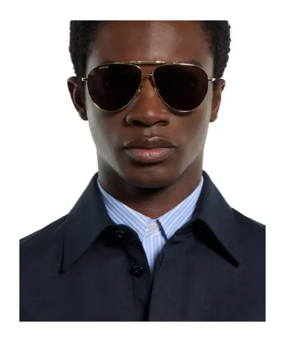 Gucci Pilot Sunglasses - Golden