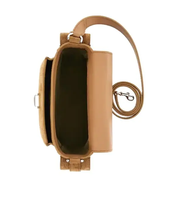 Hogan Croc Effect Leather Cross Body Bag - Beige