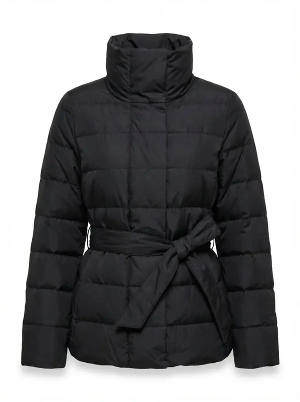 Max Mara Long-sleeved Quilted Down Jacket With Lace Detail