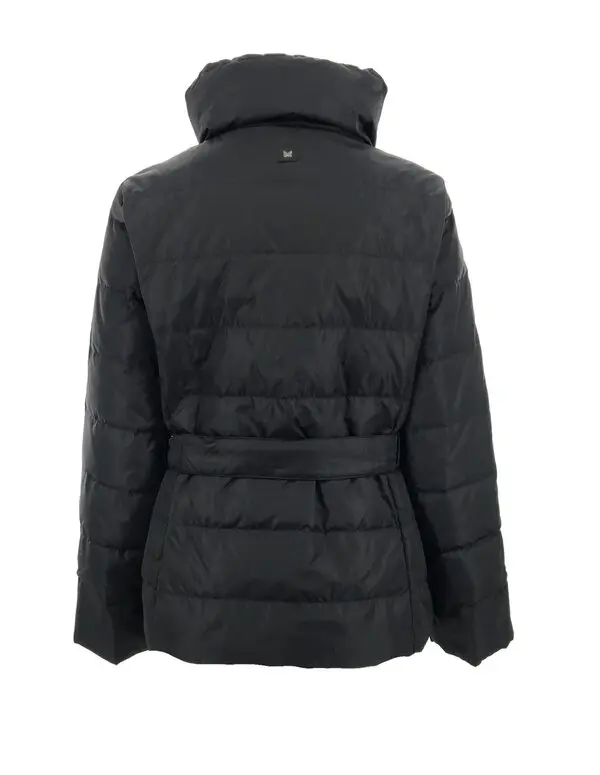 Max Mara Long-sleeved Quilted Down Jacket With Lace Detail