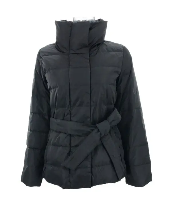 Max Mara Long-sleeved Quilted Down Jacket With Lace Detail - Black