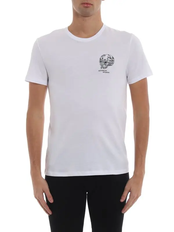Alexander McQueen Printed T-shirts With Flowers And Skulls