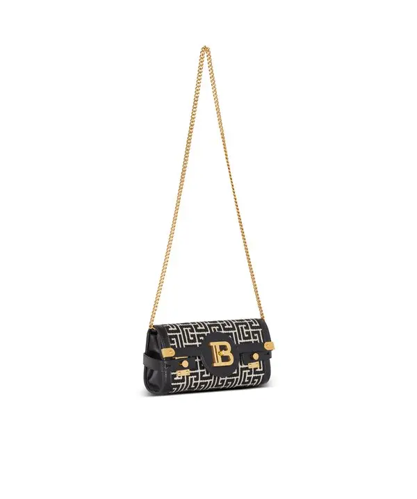 Balmain B-buzz 23 Jacquard Clutch Bag - Black