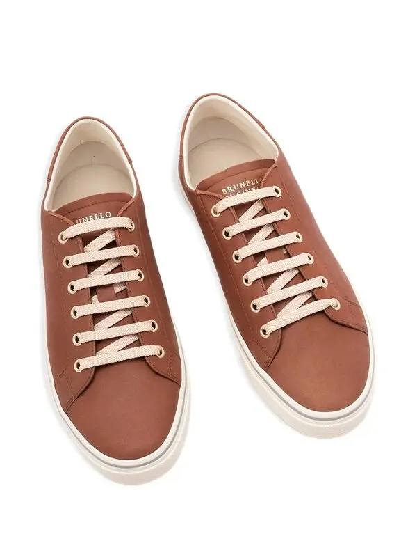 Brunello Cucinelli Leather Lace-up Sneakers - Brown
