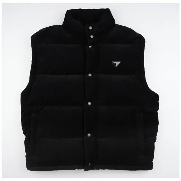 Prada Triangle-logo Button-up Down Jacket
