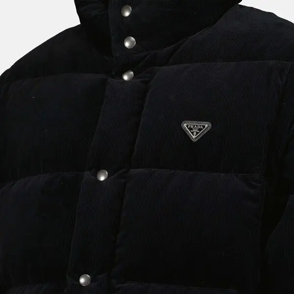 Prada Triangle-logo Button-up Down Jacket