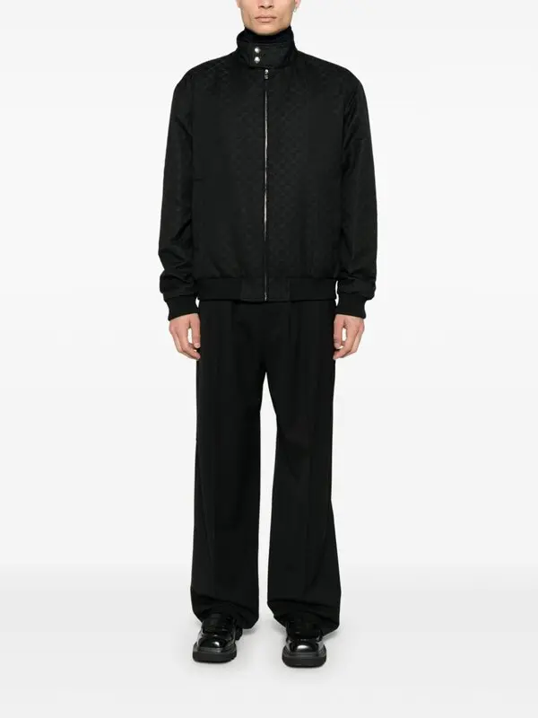Gucci Monogrammed Zip-up Jacket - Black