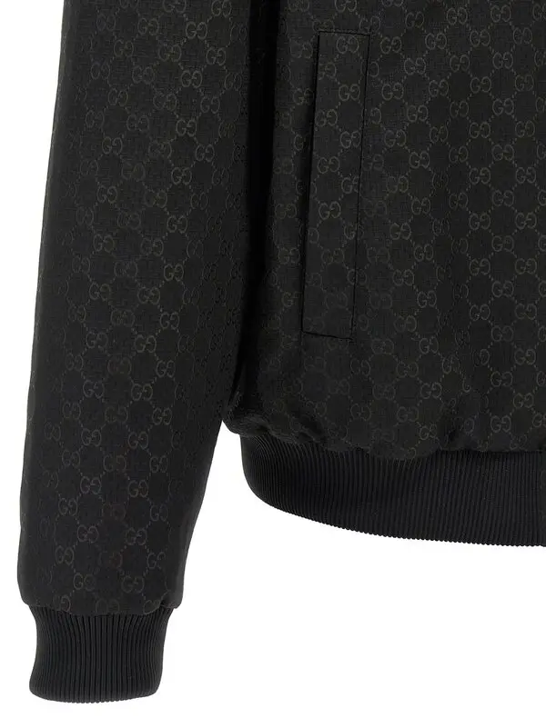 Gucci Monogrammed Zip-up Jacket - Black