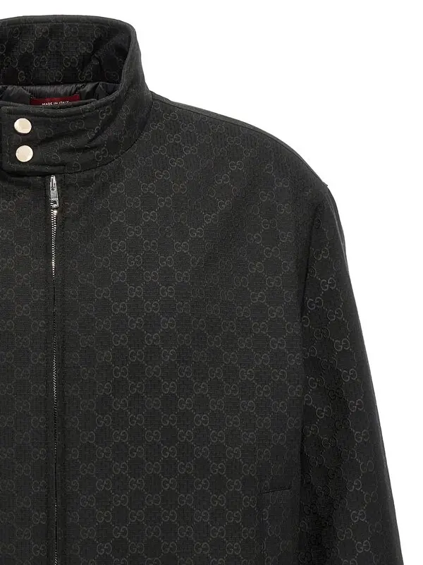 Gucci Monogrammed Zip-up Jacket - Black