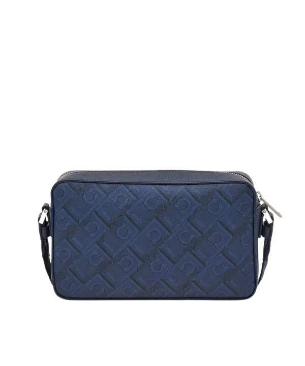 FERRAGAMO Monogram Crossbody Bag - Navy Blue