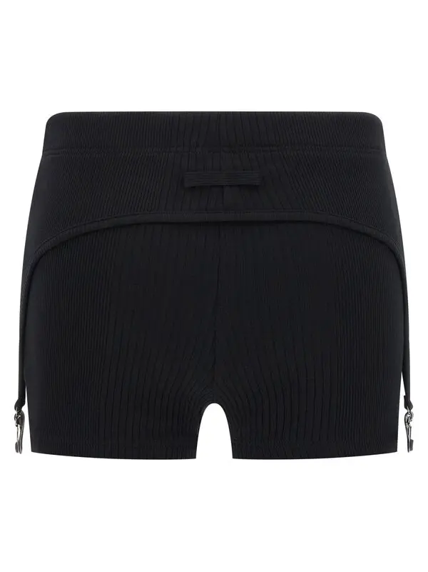 JEAN PAUL GAULTIER Ribbed Shorts With Garter Detailing