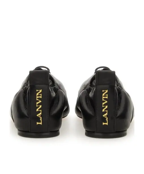 LANVIN Lace-up Leather Slippers