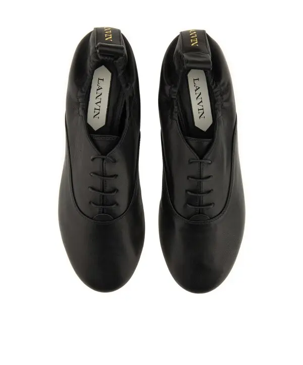 LANVIN Lace-up Leather Slippers