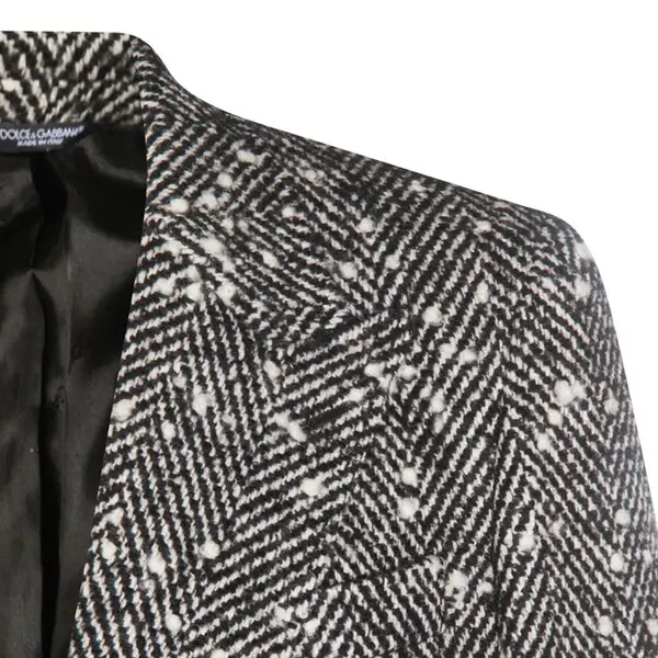 Dolce & Gabbana Single-breasted Herringbone Coat