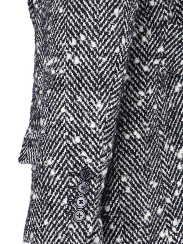 Dolce & Gabbana Single-breasted Herringbone Coat
