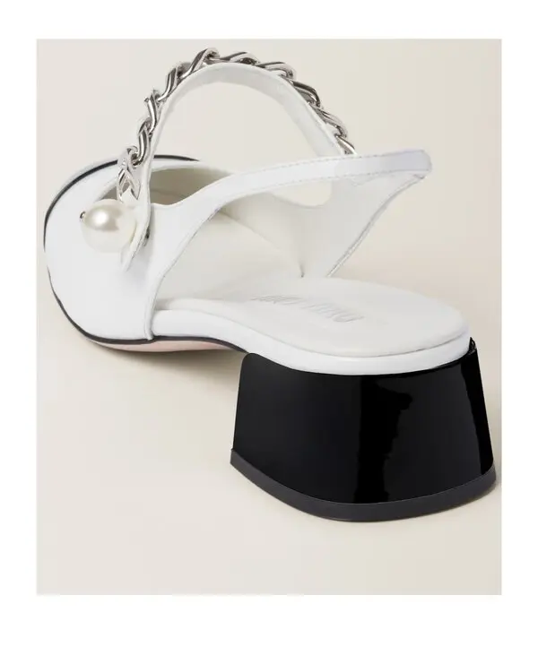 Miu Miu Two-toned Chain-linked Slingback Pumps