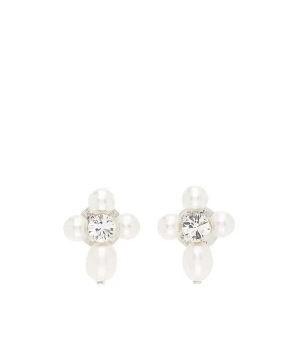 Simone Rocha Pearl Crystal Earrings - Pearl/crystal