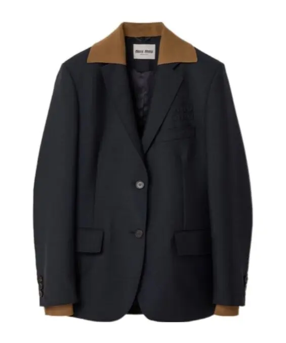 Miu Miu Single-breasted Tailored Blazer With Notched Lapel - Black