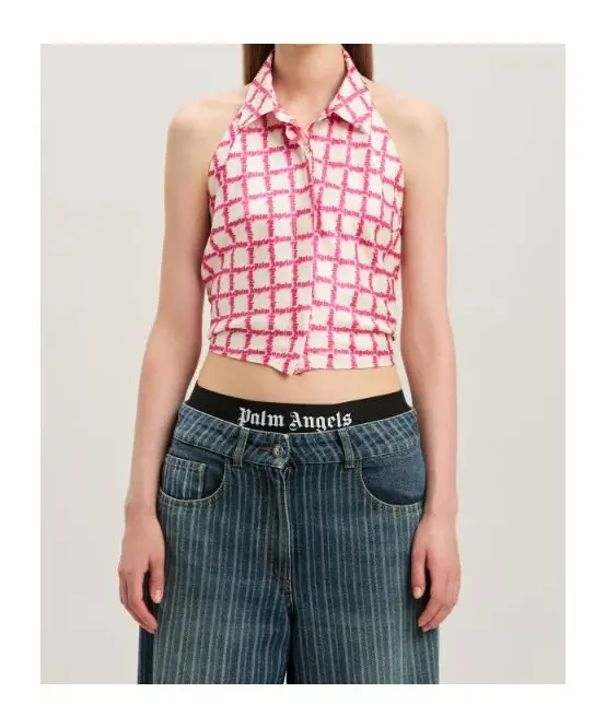 Palm Angels Logo Print Sleeveless Shirt