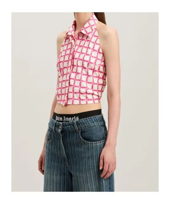 Palm Angels Logo Print Sleeveless Shirt