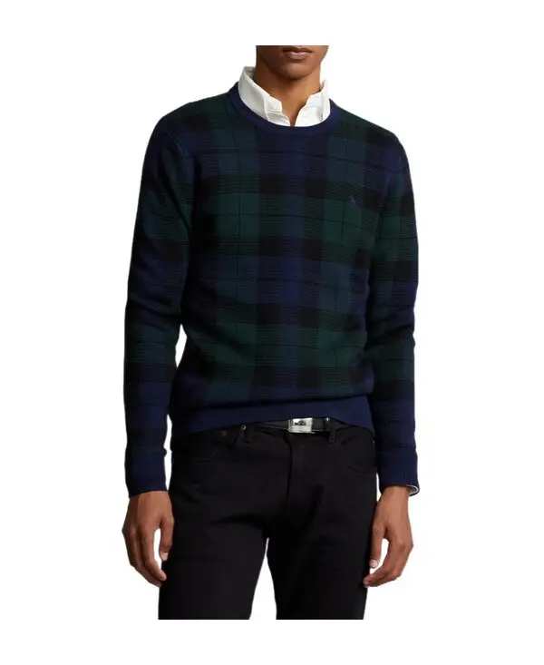 Polo Ralph Lauren Checked Crewneck Sweater - Black