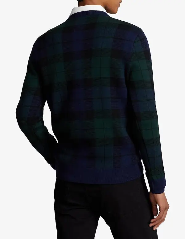 Polo Ralph Lauren Checked Crewneck Sweater - Black