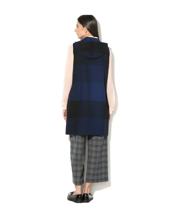 Sportmax Wool Checkered Hooded Vest