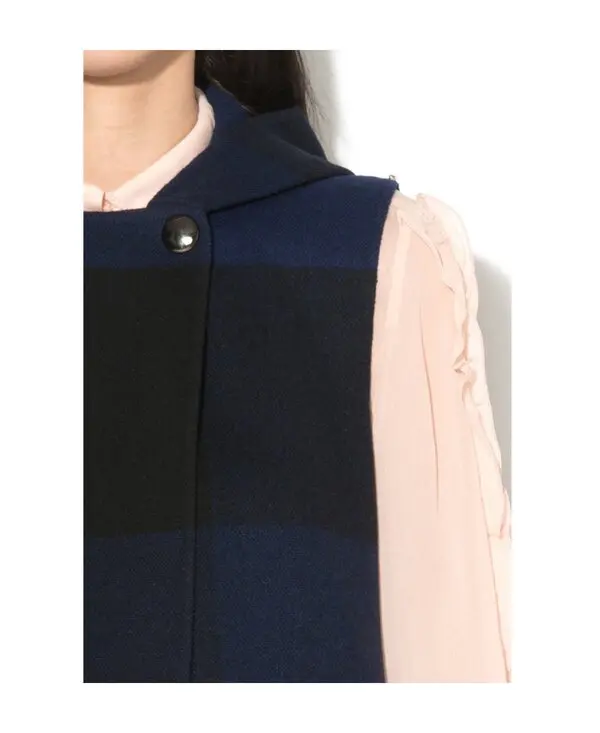 Sportmax Wool Checkered Hooded Vest