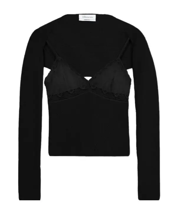 Blumarine Lace-panel Knitted Top