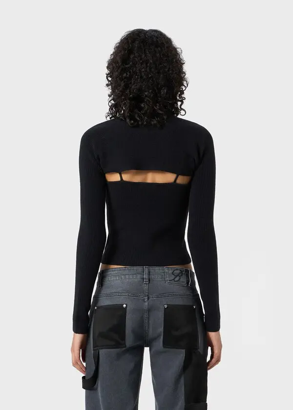 Blumarine Lace-panel Knitted Top