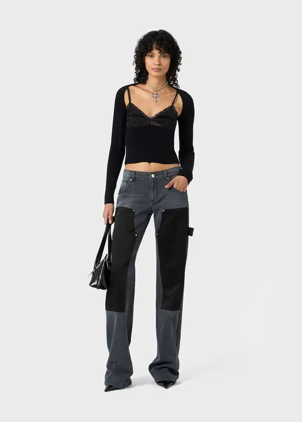 Blumarine Lace-panel Knitted Top