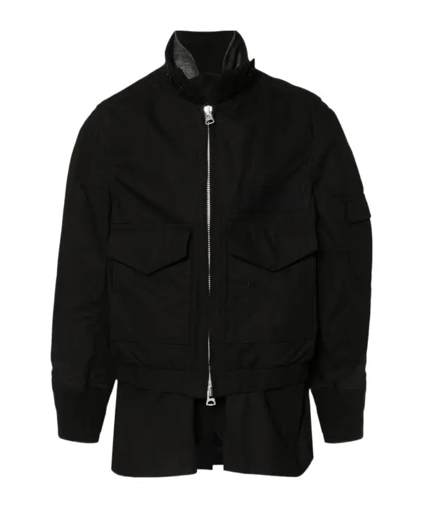 Sacai Rip Stop Zip-up Bomber Jacket