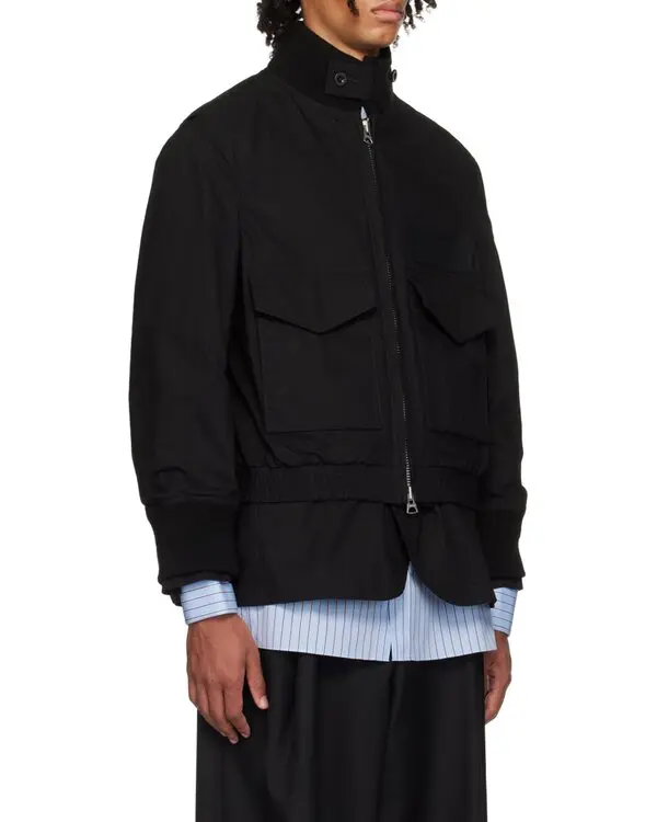 Sacai Rip Stop Zip-up Bomber Jacket