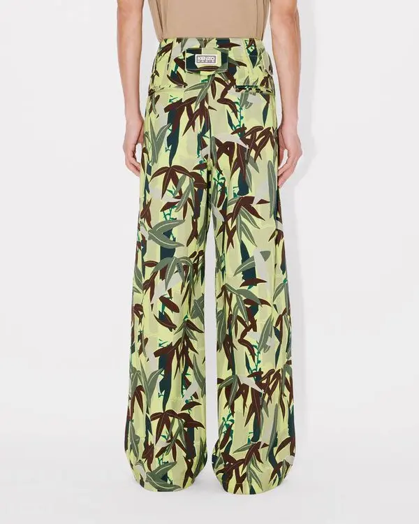 Kenzo Chiku-rin Camo Oversized Pleated Cotton Pants