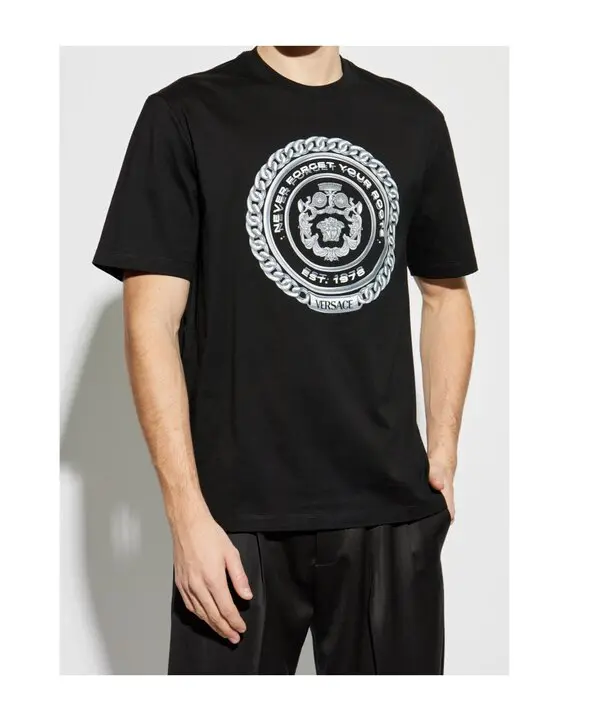Versace Never Forget-printed Crewneck T-shirt