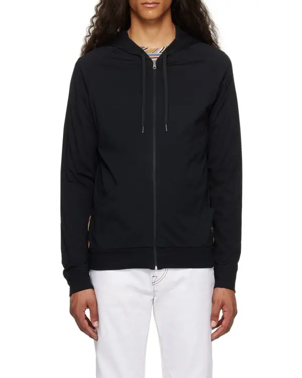 Paul Smith Zip Lounge Hoodie With Stripe Detail